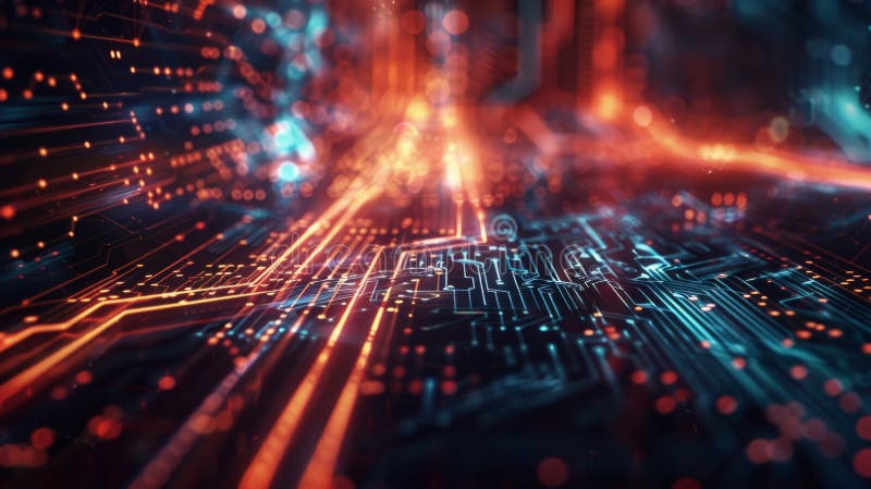 High-tech Digital Circuitry with a Glowing, Futuristic Interface Design ...