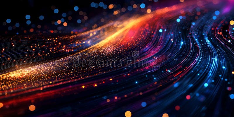 High-Tech Digital Data Stream Background with Vibrant Colors Stock ...