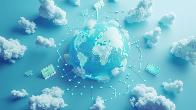 High-tech Digital Device and Data Connections. Technology and ...