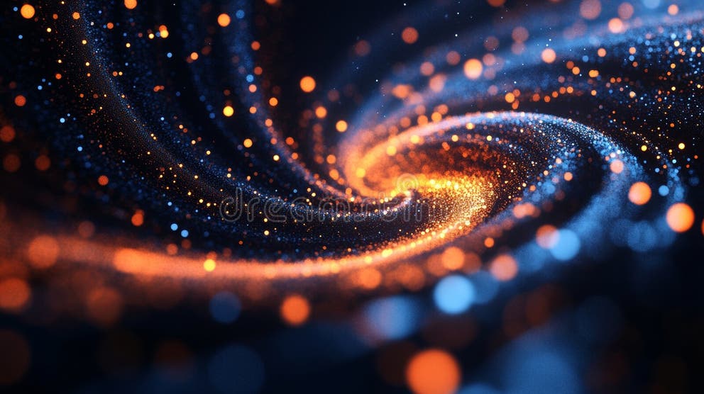 A High-tech Digital Galaxy Featuring Luminous Particles and Dynamic ...