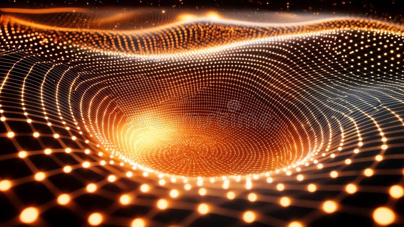 A High-tech Digital Gateway Featuring a Luminous Circular Grid in the ...