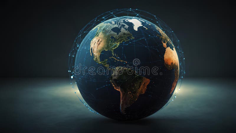 High-tech Digital Globe Showing Global Internet Connectivity Stock ...