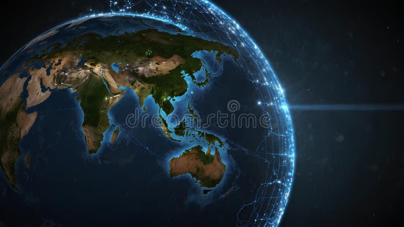 High-tech Digital Globe Showing Global Internet Connectivity Stock ...