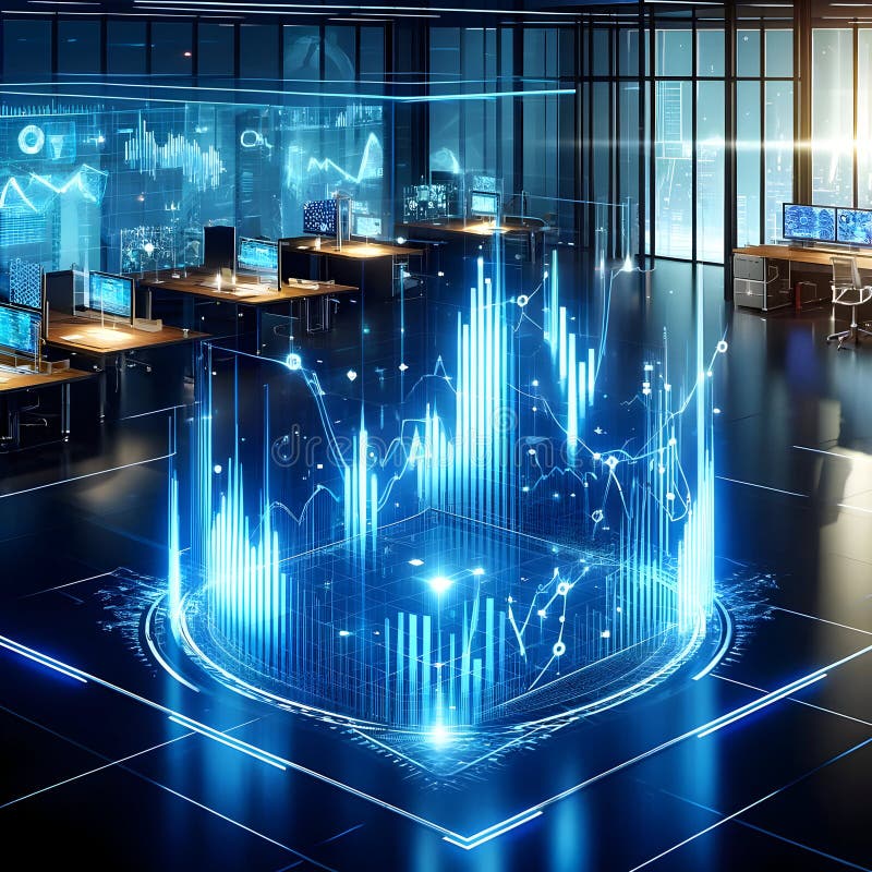 Digital Economy and Market Trends in Modern City Stock Image - Image of ...