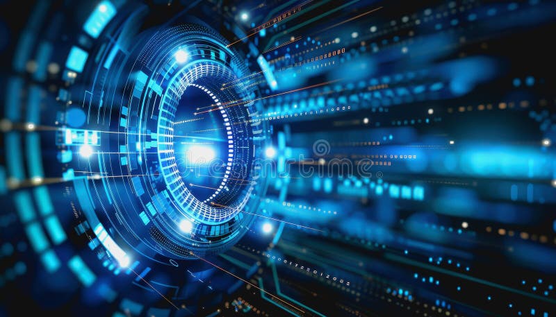High-tech Digital Interface with Blue Circuitry, Depicting Futuristic ...