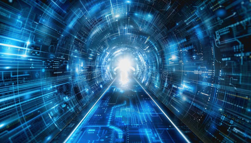 High-tech Digital Interface with Blue Circuitry, Depicting Futuristic ...