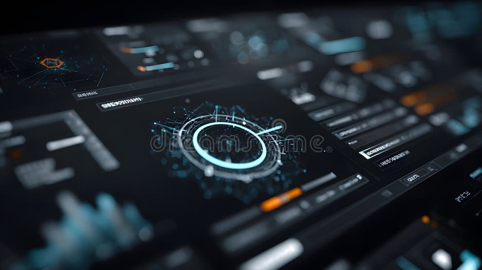 Futuristic Digital Interface Touchscreen Panel with Blue Light Effects ...