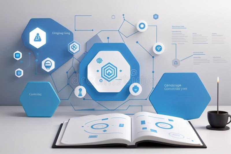 Futuristic Coaching & E-Learning Digital Interface Stock Illustration ...