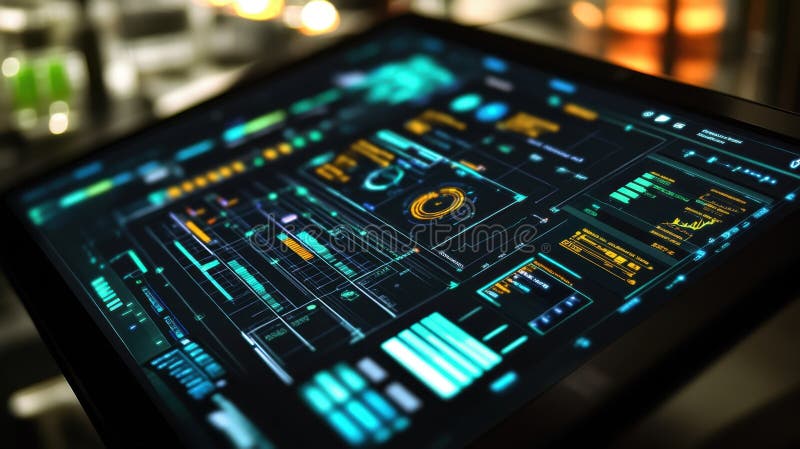 Analyzing Data on Futuristic Digital Interface Stock Image - Image of analysis, cyber: 359785793