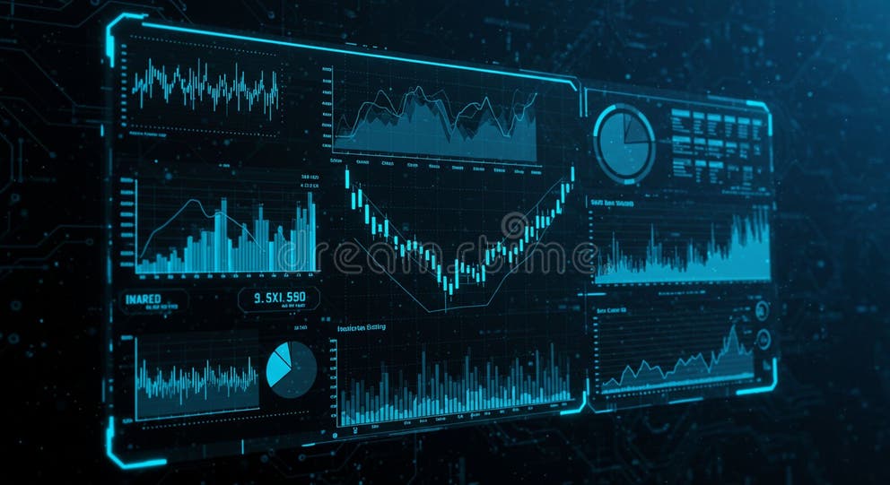 A High-tech Digital Interface Displays an Array of Data Visualizations ...