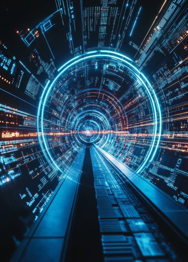 A High-tech Digital Interface Featuring Bright Blue Illumination and an ...