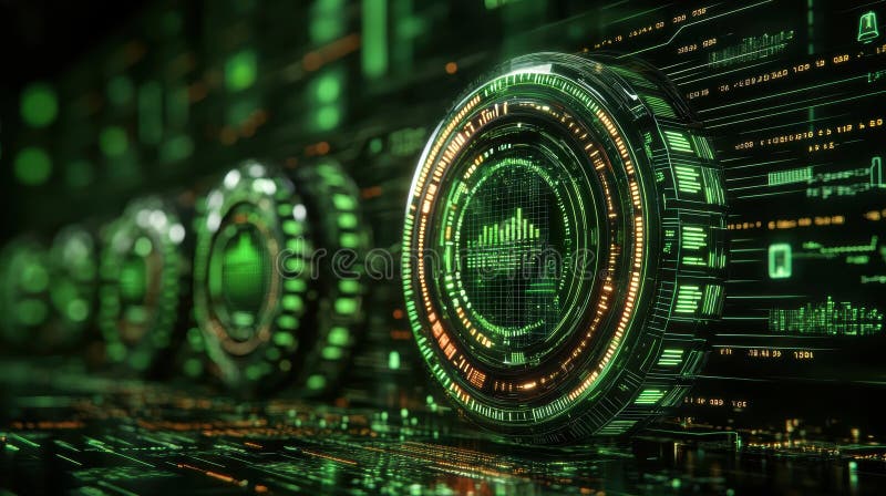 A High-tech Digital Interface Filled with Intricate Data Visuals and ...