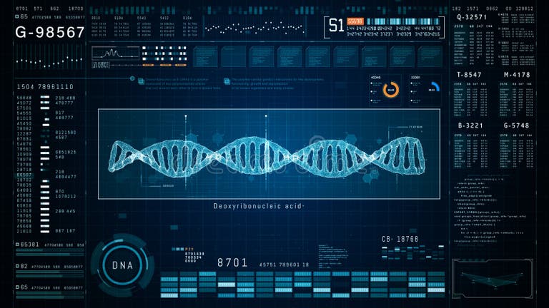 High Tech Digital Interface for Genetic Research Displaying a Detailed ...