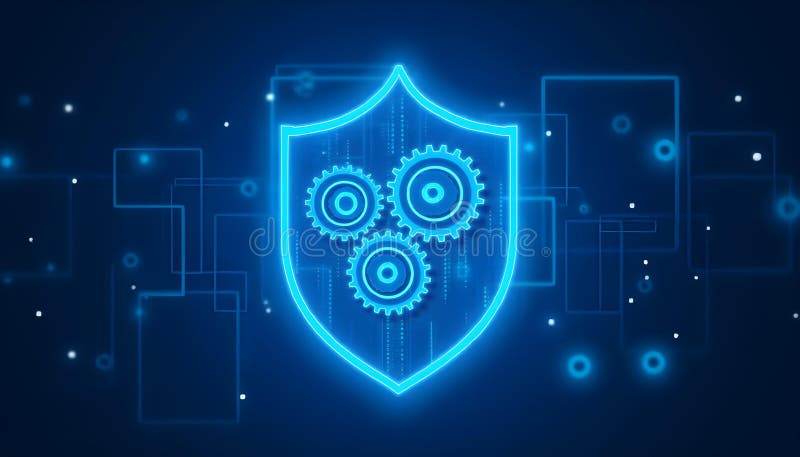 A High-tech Digital Interface Showcasing Interlocking Gears Symbolizing ...