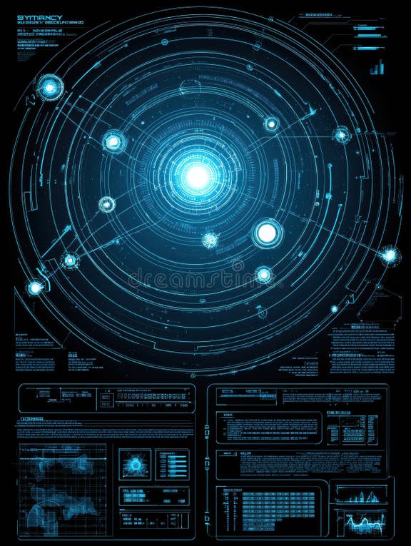 High-tech Digital Map Illustrating an Intricate Solar System with ...