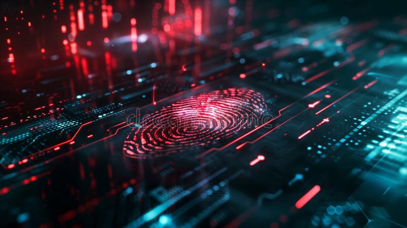 A High-tech Digital Representation of a Fingerprint Overlaying a ...