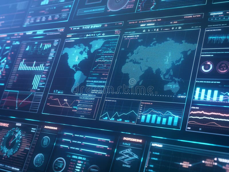 Advanced Monitoring Dashboard Interface Stock Image - Image of business ...