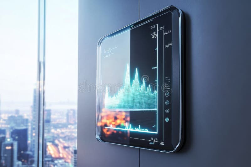 Modern Digital Display Showcasing Real-time Data Analysis in a High ...