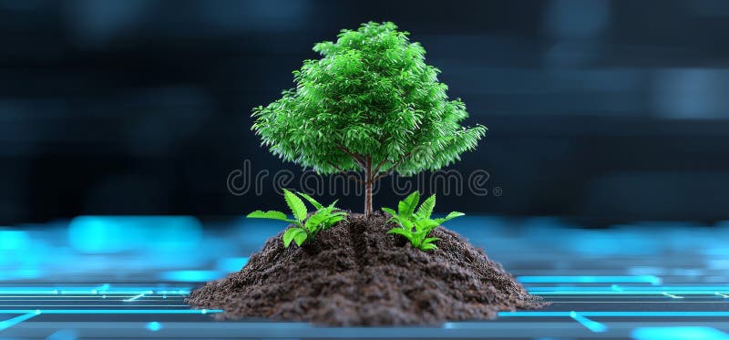 A High-tech Digital Setting Featuring a Tree Integrated with a ...