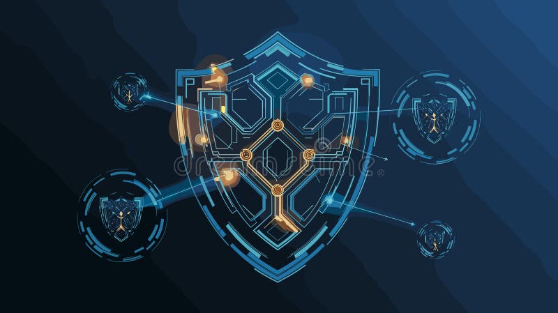 A High-tech Digital Shield Representing a Powerful Cyber Defense ...