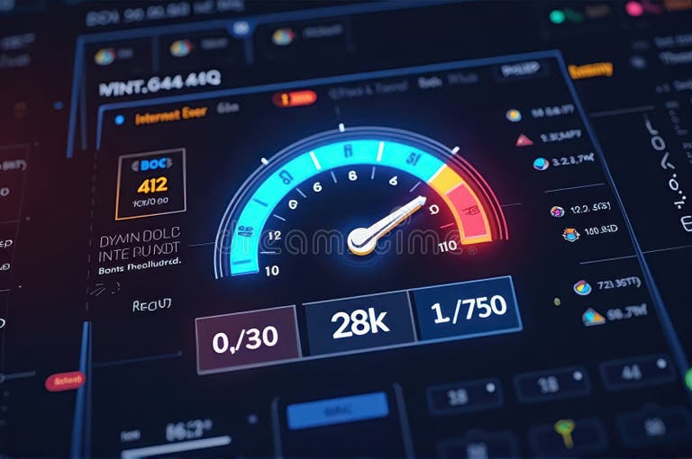 High-tech Digital Speedometer Display with Interactive User Interface and Data Metrics Stock ...