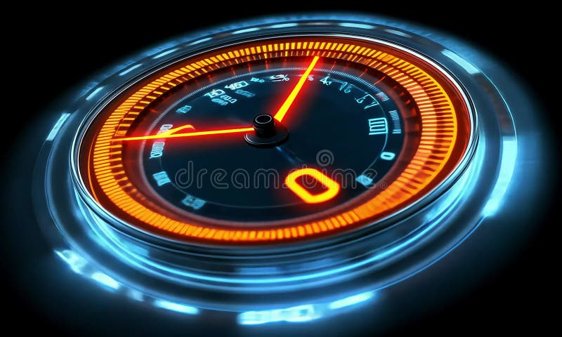 High-tech Digital Speedometer. Dynamic Display of Speed and Performance ...