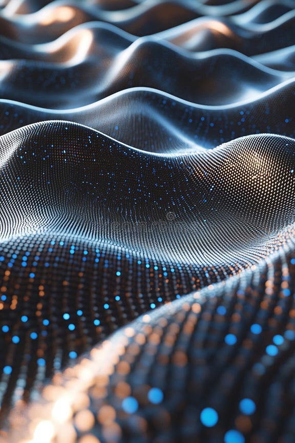A High-tech Digital Wave Pattern in Metallic Blue and Silver. Stock ...