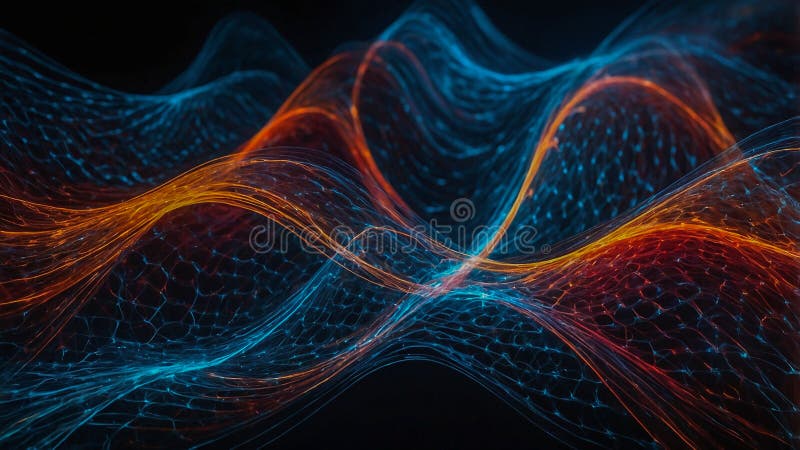 High-Tech Digital Waveforms with a Grid Structure Stock Illustration ...