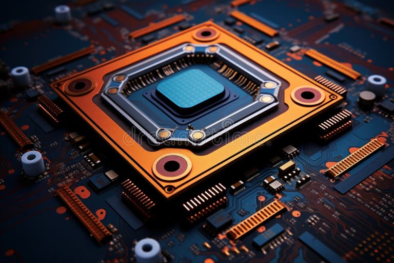 High-tech Digitalization Processor. Generate Ai Stock Illustration - Illustration of earth ...