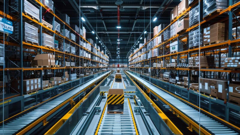 High-Tech Distribution Center Stock Illustration - Illustration of ...