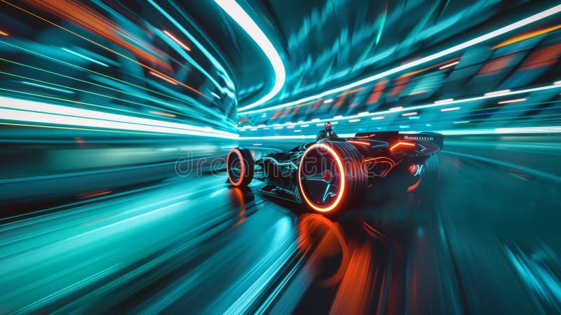 High Tech Drift Bikes Racing through a Neon Lit Cyberpunk Cityscape in ...