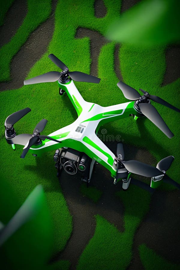 High Tech Drone DJI with GPS Flying Stock Illustration - Illustration ...