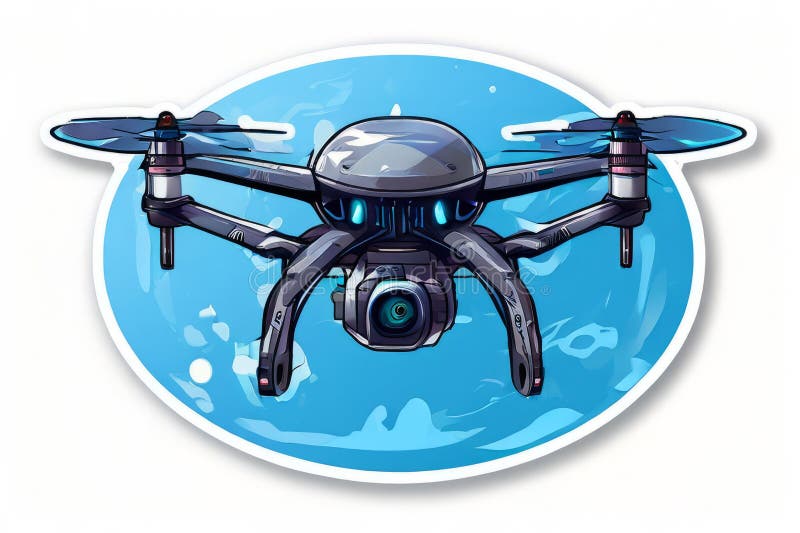 High Tech Drone in Flight Sticker D Cute Fantasy Dreamy Vector I Stock ...