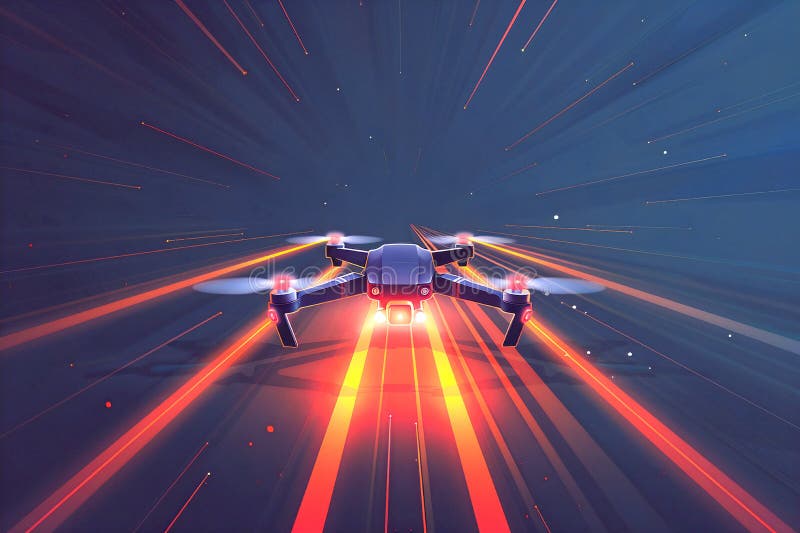 A High-tech Drone Flying through a Dynamic Light Trail with Speed ...
