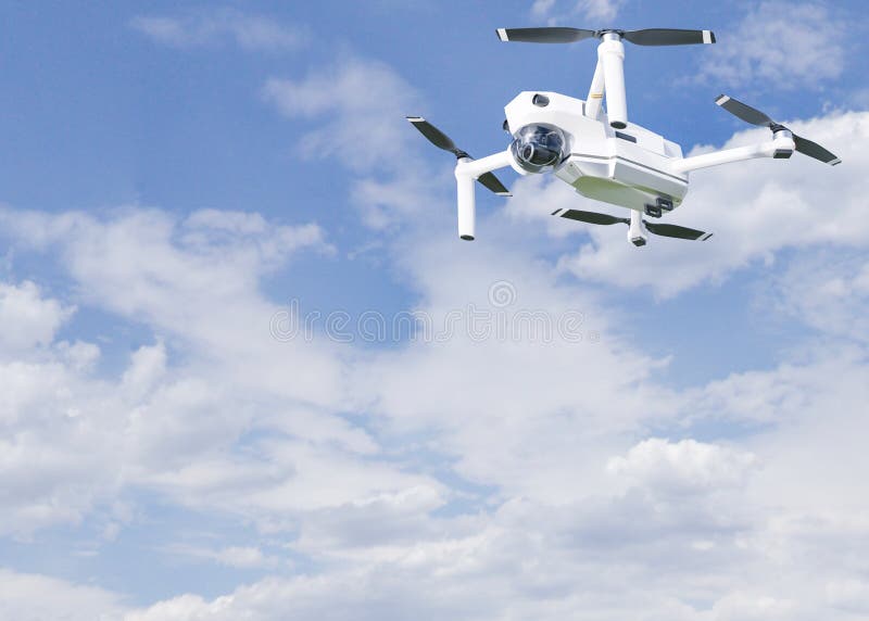 The High-tech Drone Flying in the Sky. Drone with Professional Camera ...