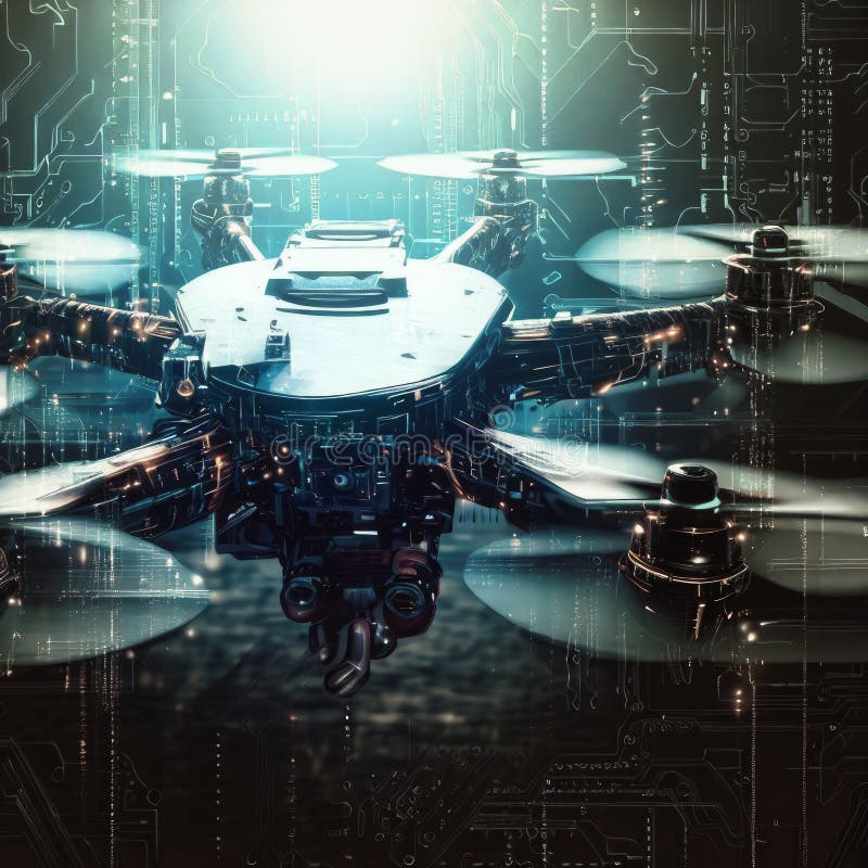 High-tech Drone of the Future Stock Illustration - Illustration of ...