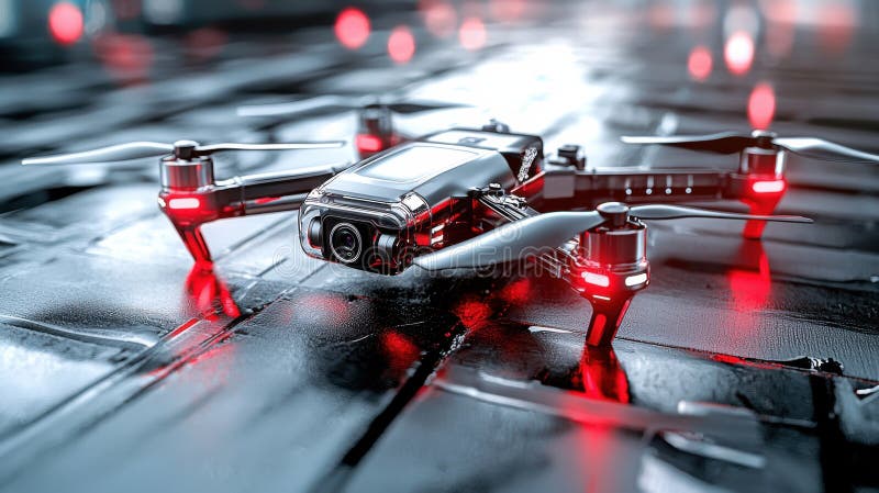 High-tech Drone on a Futuristic Workstation Showcases Advanced Features ...