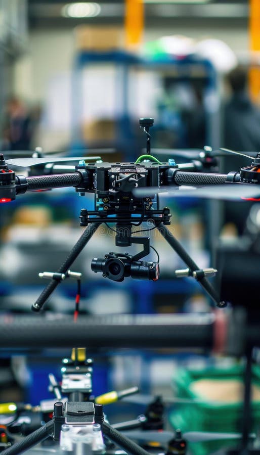 High-Tech Drone Testing on Production Line for Quality Assurance and ...