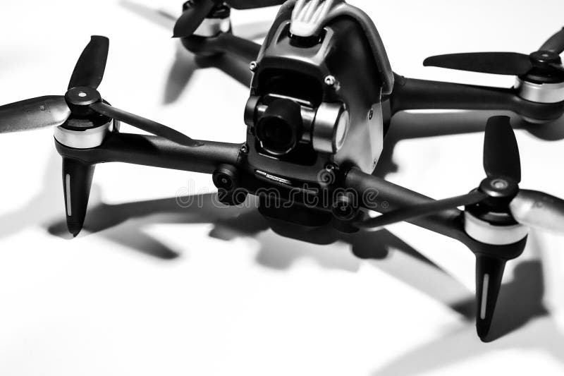 A High-tech Drone with White Background. Stock Image - Image of fighter ...