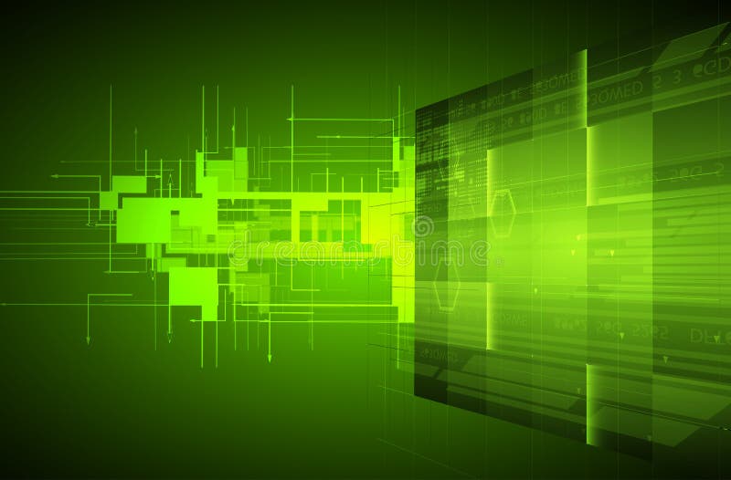 Green Information Technology Concept Background Stock Illustrations ...