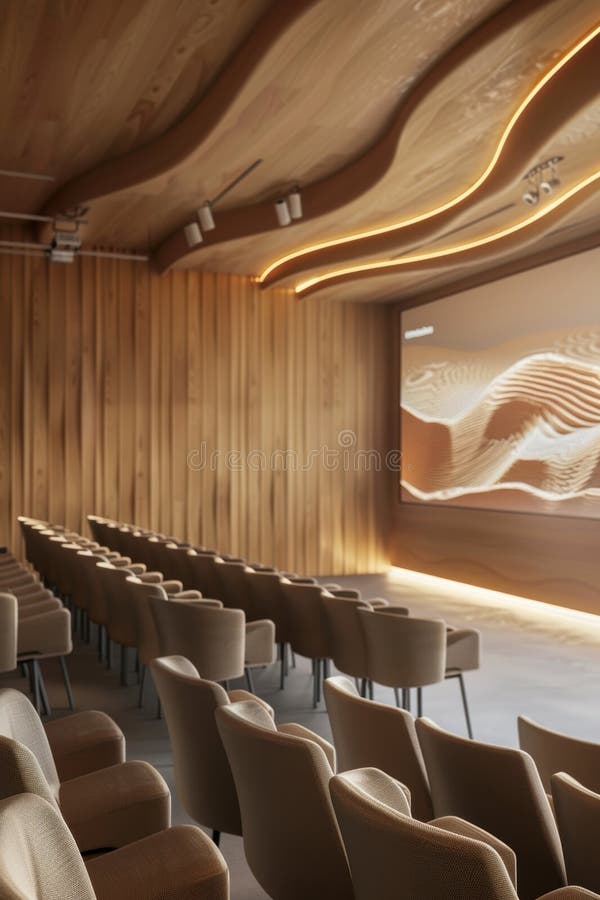 High-Tech Educational Setting with Mocha Mousse Chairs and Interactive ...