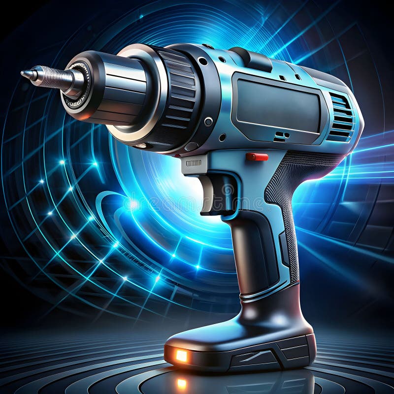 A High-tech Electric Drill Featuring a Futuristic Design, Showcasing ...