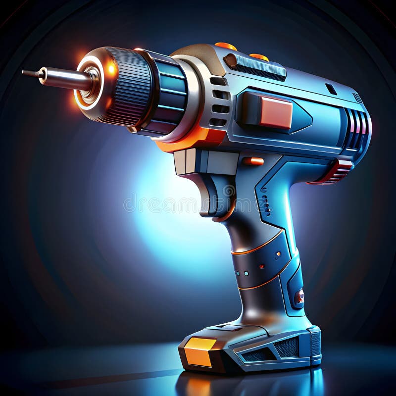 A High-tech Electric Drill Featuring a Futuristic Design, Showcasing ...