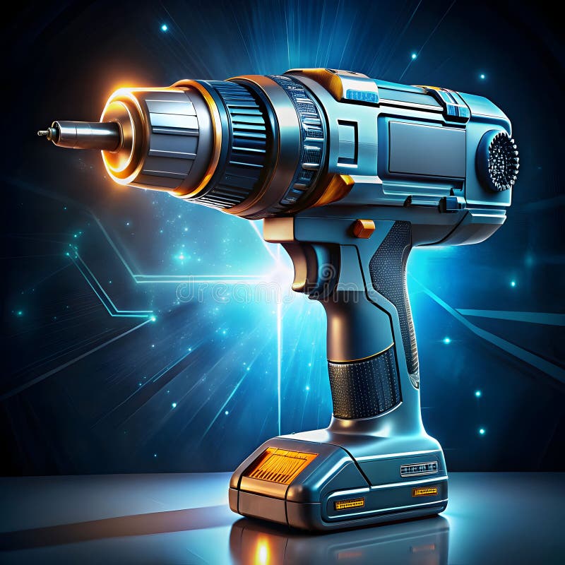 A High-tech Electric Drill Featuring a Futuristic Design, Showcasing ...