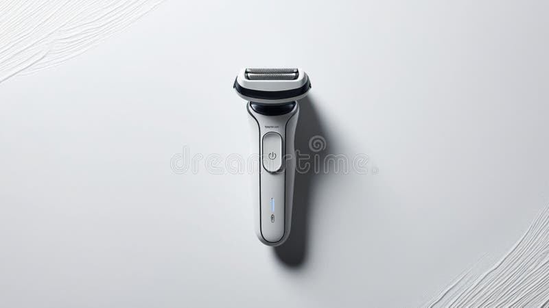 High-Tech Electric Shaver for Smooth Shaving on White Surface Stock ...