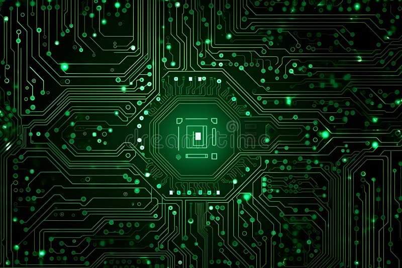 High Tech Electronic Circuit Board Background. Neural Network AI ...