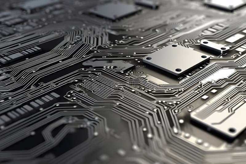 High Tech Electronic Circuit Board Background. Neural Network AI ...