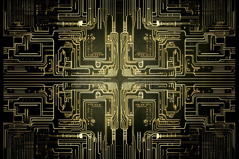 High Tech Electronic Circuit Board Background Neural Network Ai Generated Stock Illustration