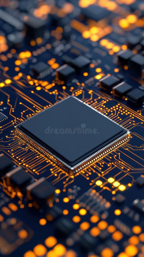 High-Tech Electronic Component Assembly Close-Up Stock Image - Image of ...