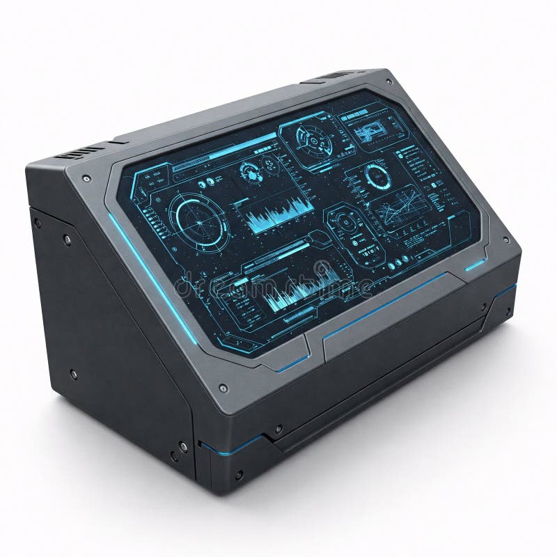 Highly Rendering of a High Tech Electronic Device on a White Background ...